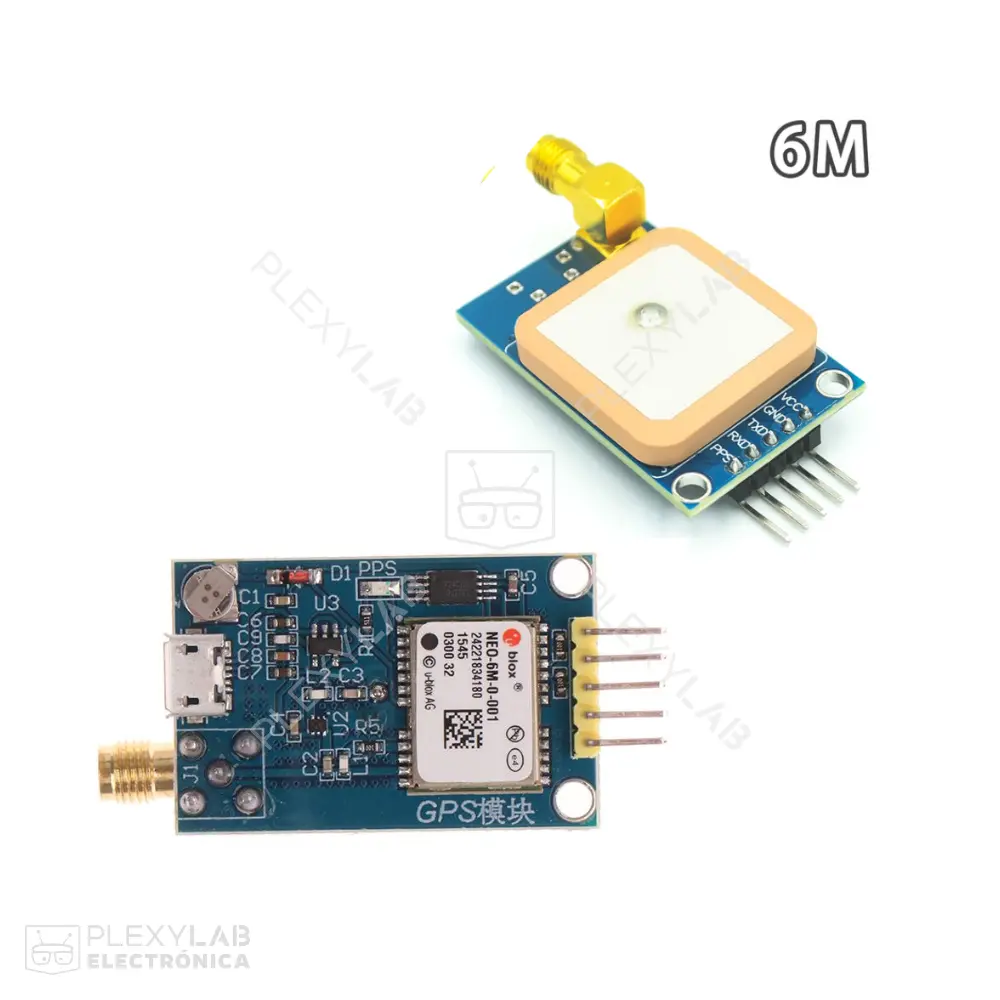 Módulo GPS Ublox Neo 6M-0-001 de posicionamiento satelital | PLEXYLAB